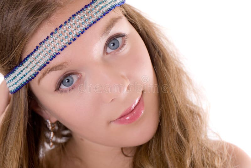 Girl with a ribbon stock photo. Image of adult, decoration - 12378514