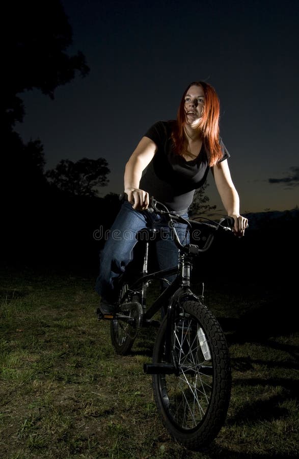 Girl riding a bmx bike stock image. Image of years, extreme - 3632665