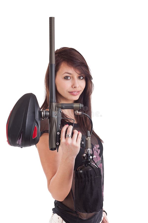Girl with a rifle stock image. Image of hair, extreme - 23557037
