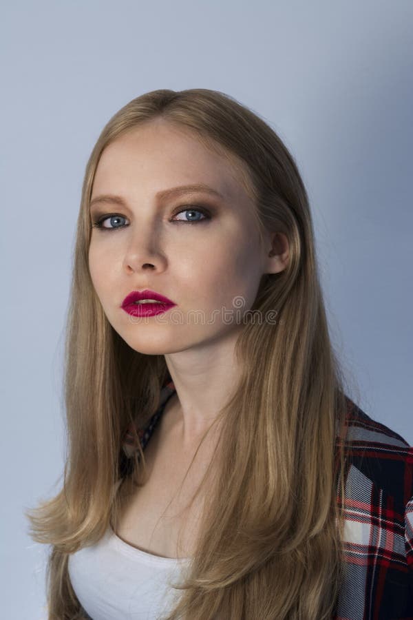 Girl in a rock style. stock photo. Image of woman, attractive - 74060372