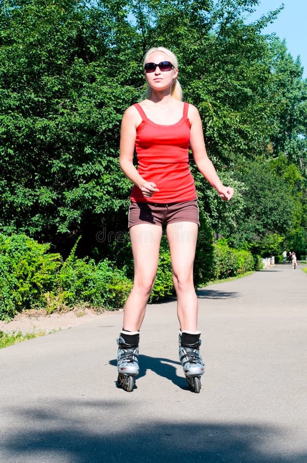 Girl rolling stock photo. Image of caucasian, attractive - 24318200
