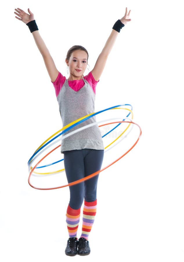 A Girl Rolling Gymnastics Rings Stock Photo - Image of movement ...