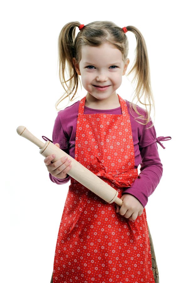 Girl with rolling-pin stock photo. Image of girl, hand - 25466988