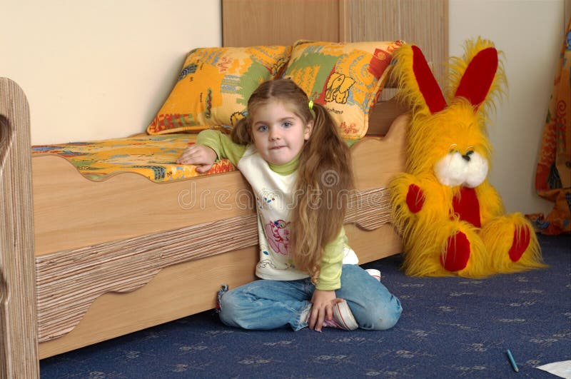 Girl in room stock photo. Image of furniture, leisure - 3923892