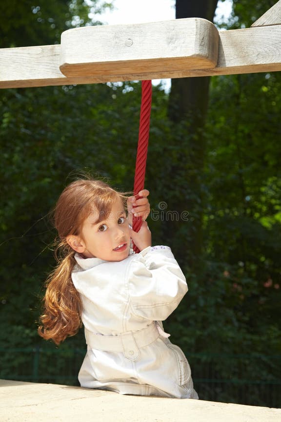 Girl with rope stock photo. Image of rope, power, vertical - 11154806