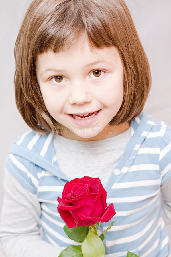 Girl with a rose stock photo. Image of blossom, enjoy - 11929602