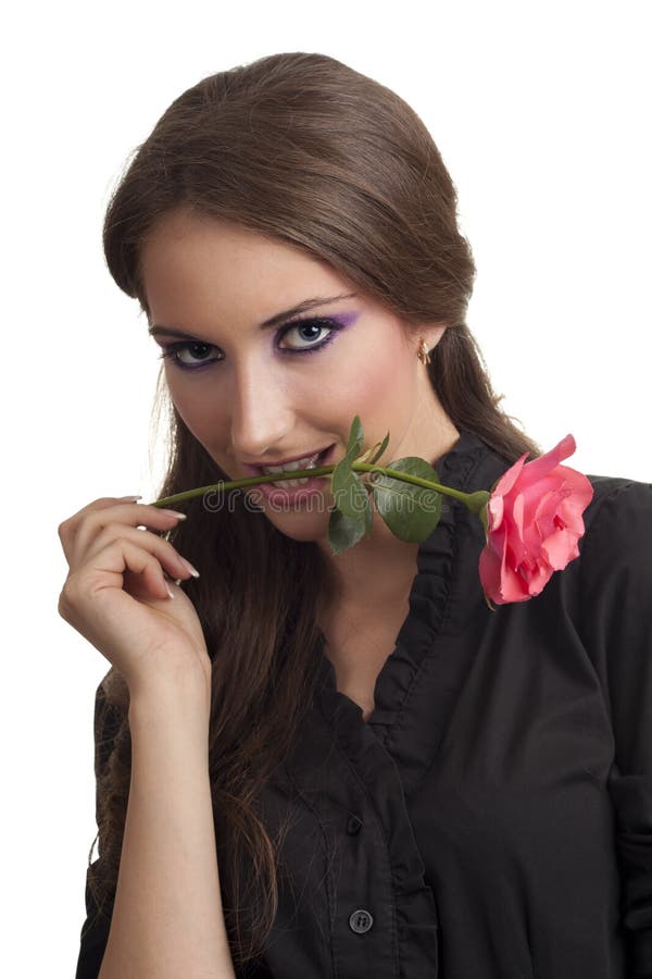 Girl and rose stock photo. Image of isolated, elegance - 20232256