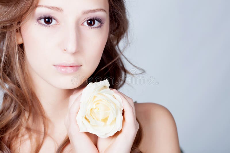 Girl with rose stock image. Image of passion, sensitive - 23288577