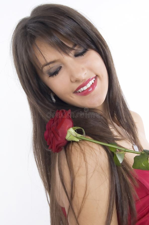 Girl and rose stock photo. Image of girl, cute, glamour - 4156446