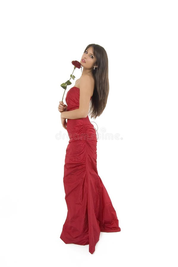 Girl and rose stock photo. Image of glamorous, smelling - 4156554