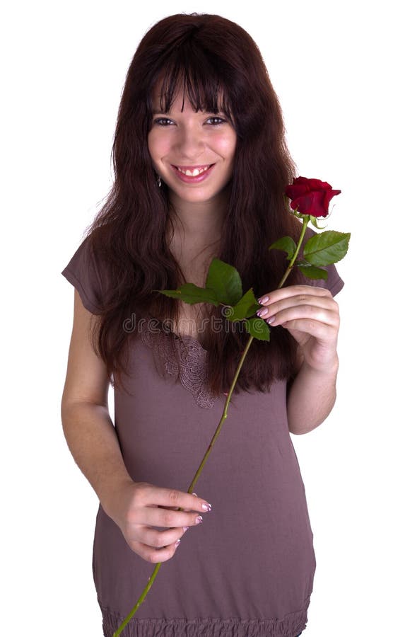 The girl with roses stock image. Image of beauty, feminine - 23576145