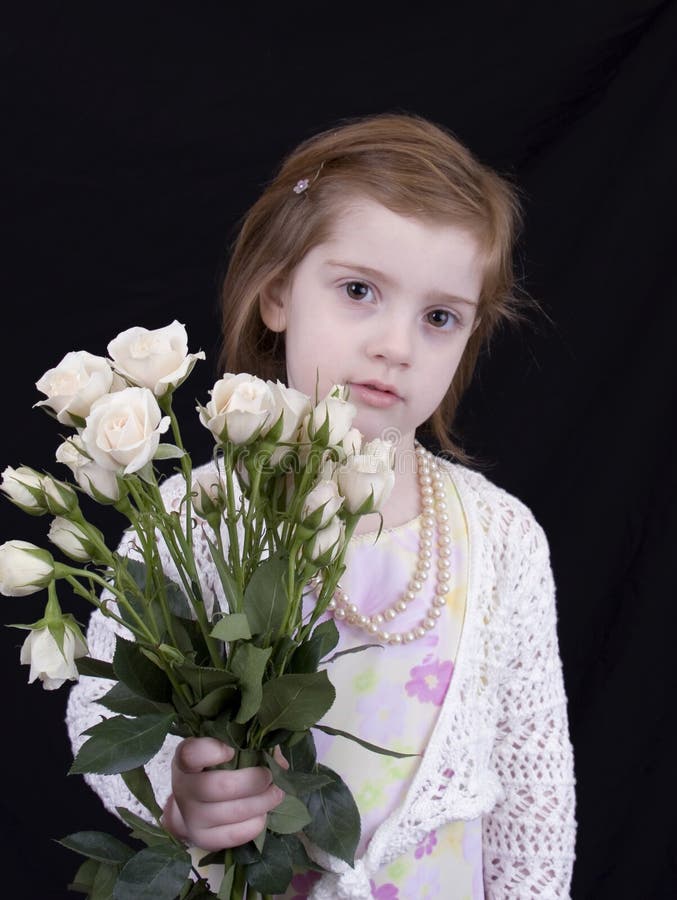Girl with Roses stock photo. Image of girl, formal, pretty - 667076