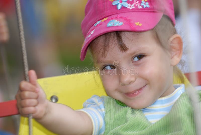 Girl on a roundabout stock image. Image of human, little - 5611521