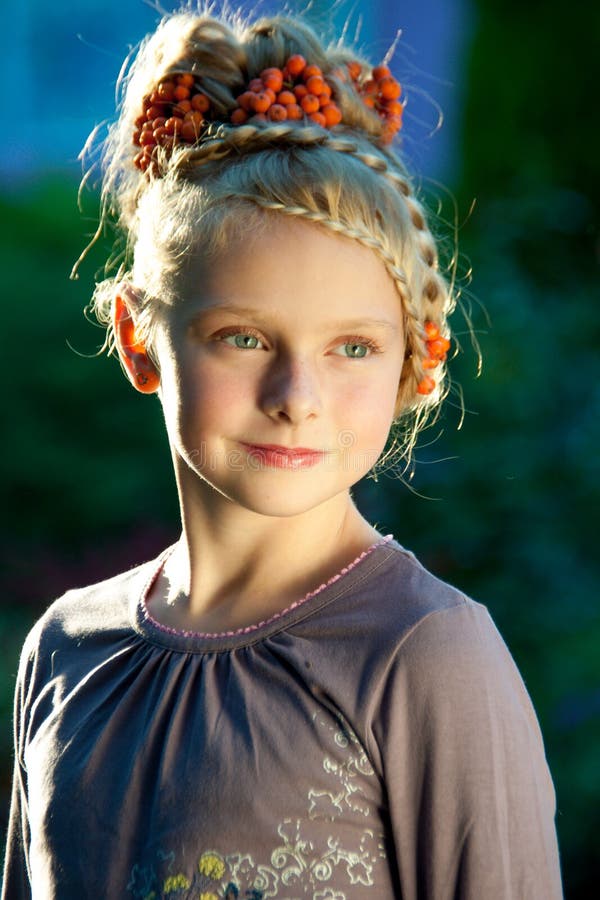 Girl with rowan stock image. Image of cheerful, laughing - 78262037