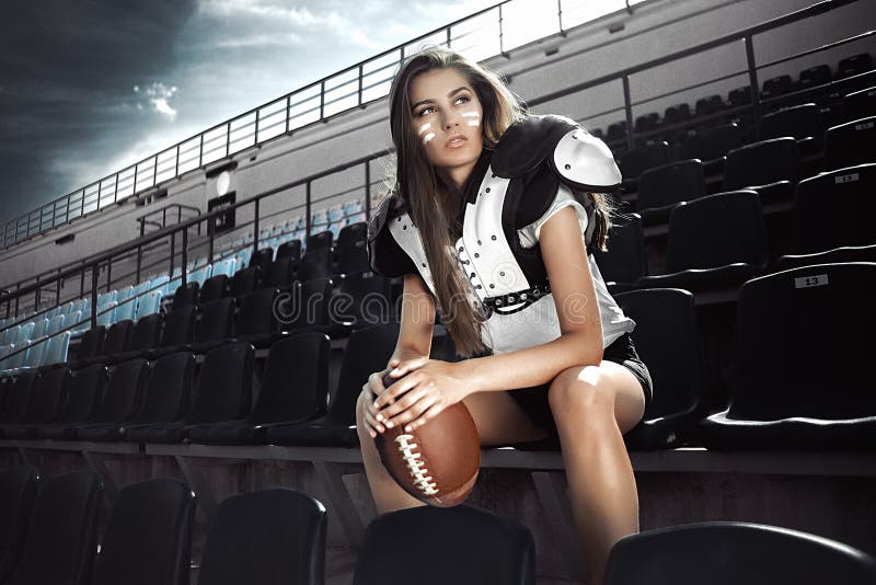 Rugby girl stock photo. Image of beautiful, quarterback - 12922426
