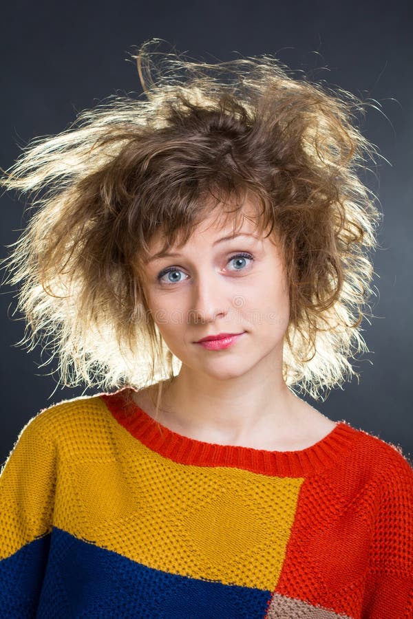 Girl with rumpled hair stock photo. Image of beauty, deep - 48422668