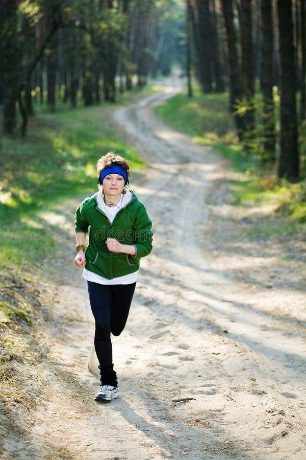 Girl Runner In The Forest Picture. Image: 9426146