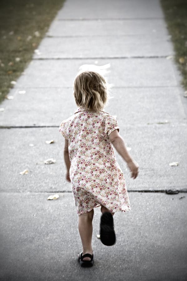 Girl running stock image. Image of retro, childhood, play - 10955651