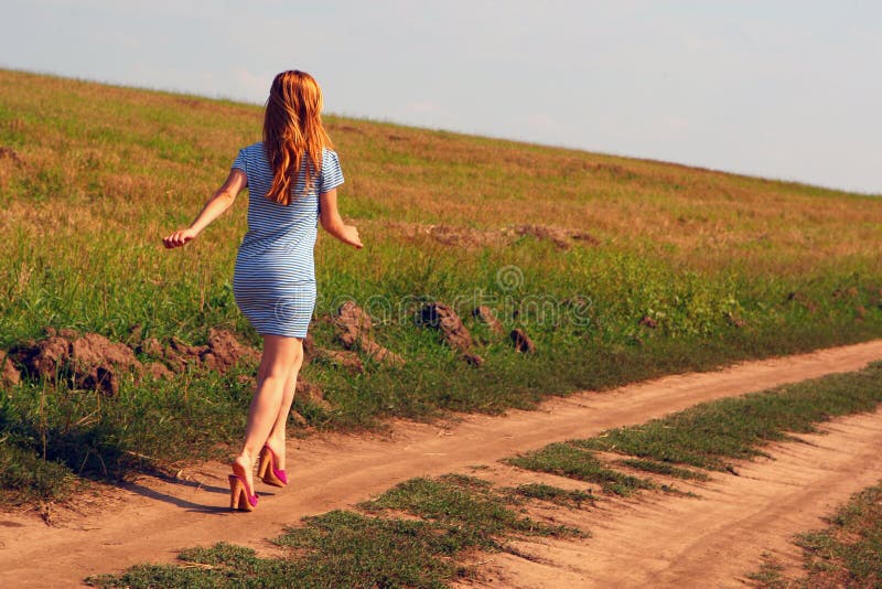 Girl running stock image. Image of girl, alone, summer - 16951445