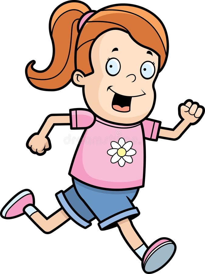 Little Girl Running Clipart