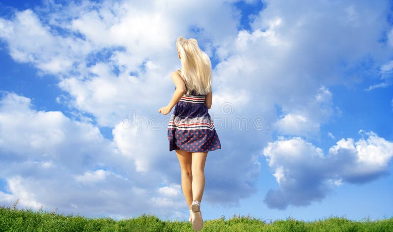 Girl running away stock photo. Image of away, lady, nature - 20847976