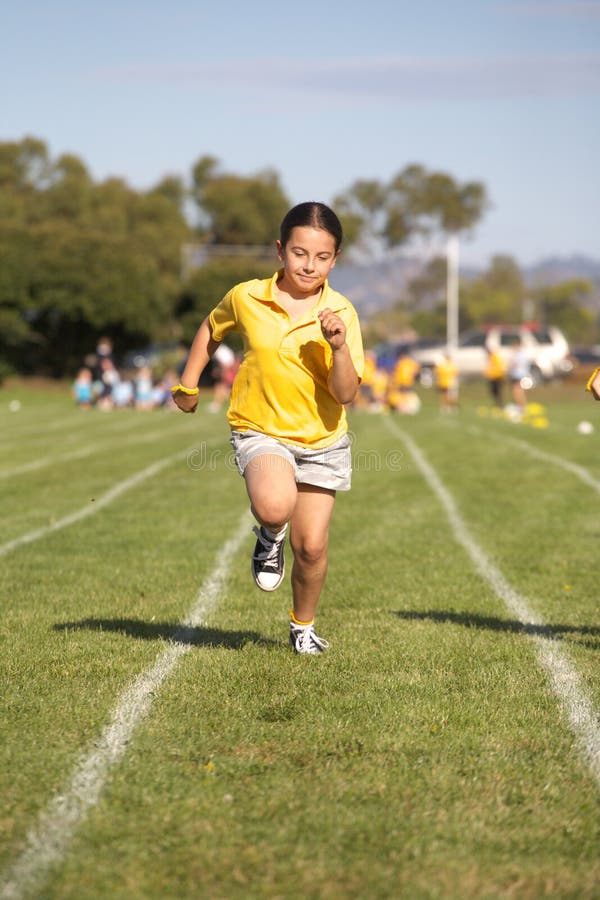 Girl Running in Meadow, Freedom Stock Image - Image of caucasian ...