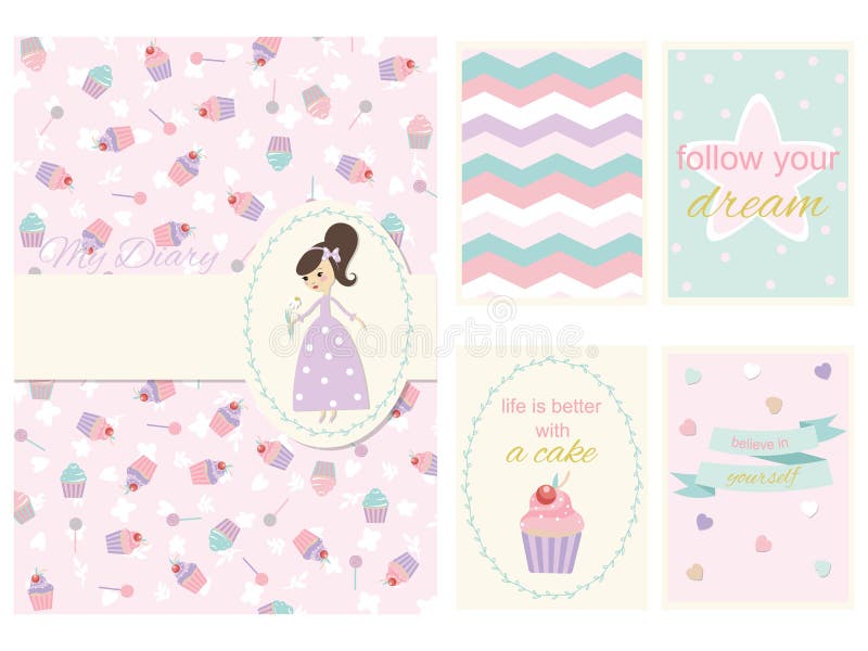 Diary Cover and Page Template with Owl Stock Vector - Illustration of ...