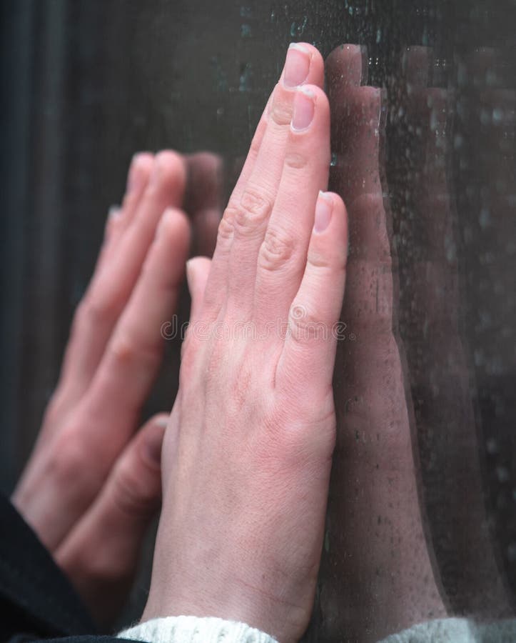 Girl& X27;s Hand with Glass Reflection. Close-up. Stock Image - Image ...