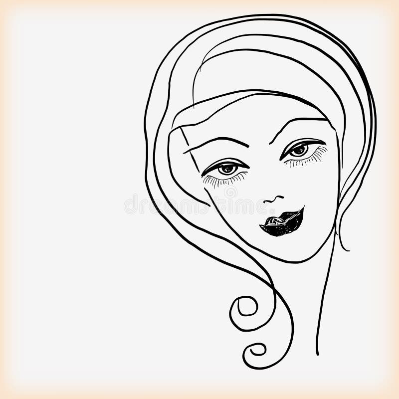 Girls head. stock vector. Illustration of hair, cheerful - 56541758