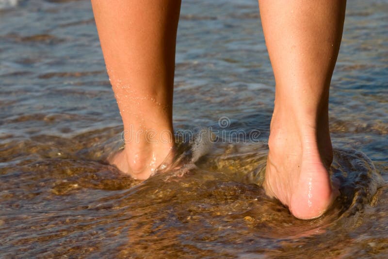 Girl S Legs in the Sea Wave Stock Image - Image of sand, lifestyles ...