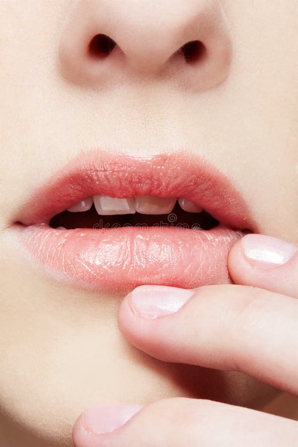 Girl s lips zone stock image. Image of people, studio - 13581593