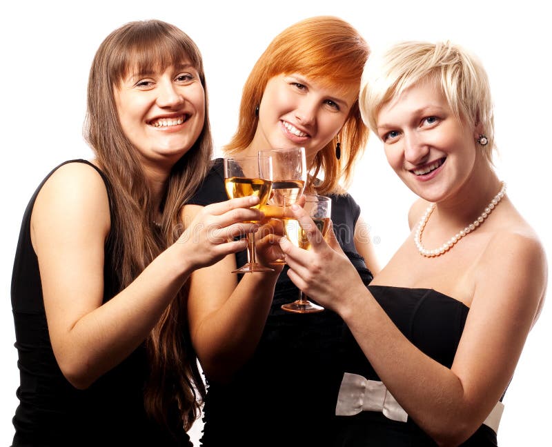 Happy hen-party stock image. Image of necking, girls - 11432271