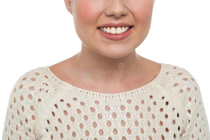 Girl S Smiling Face, Cropped Image Stock Photo - Image of lifestyle ...