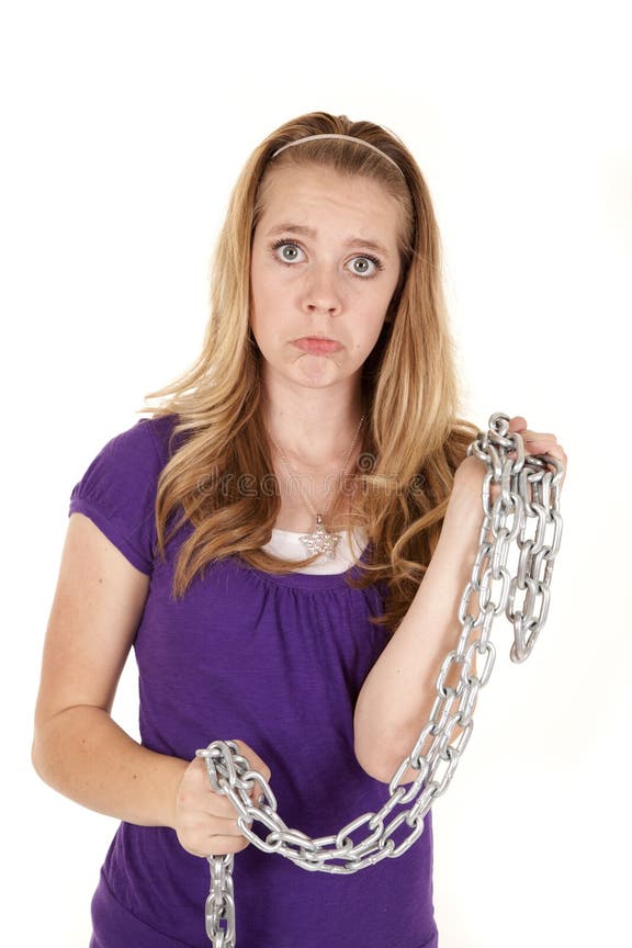 Girl sad chain stock image. Image of caucasian, modern - 21985755