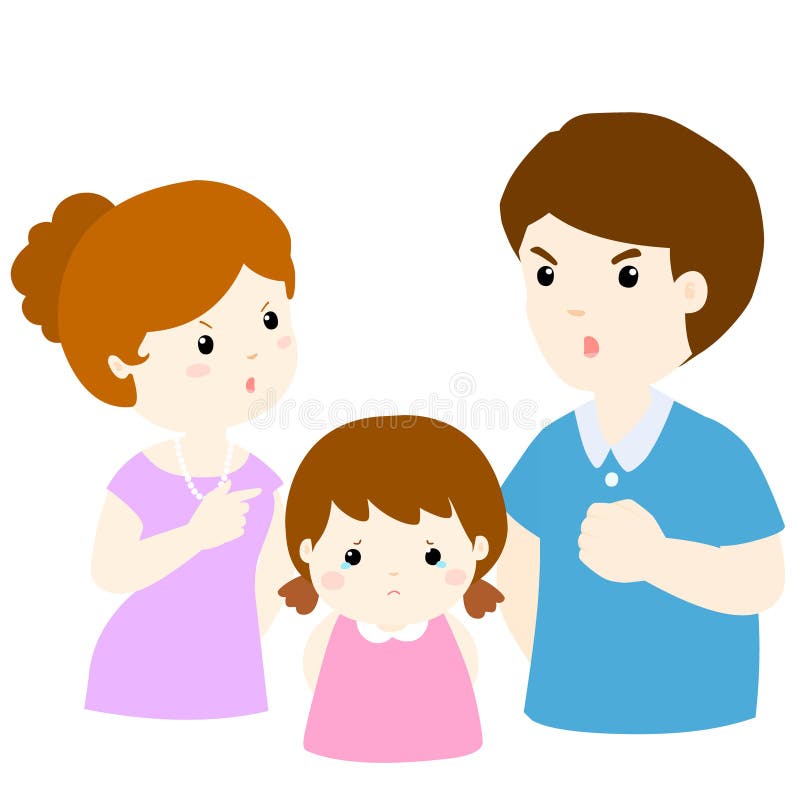 Girl Sad from Parent Fighting Problem Illustration Stock Vector ...