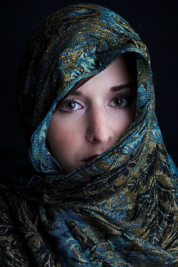 Girl in a scarf stock photo. Image of focus, ethnic, covered - 1247086
