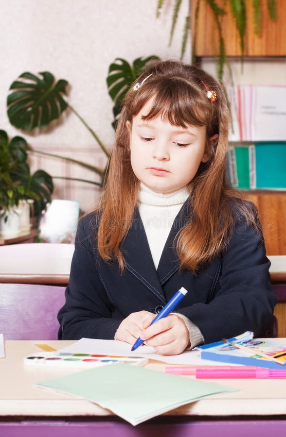 Girl in school stock image. Image of primary, caucasian - 23392589
