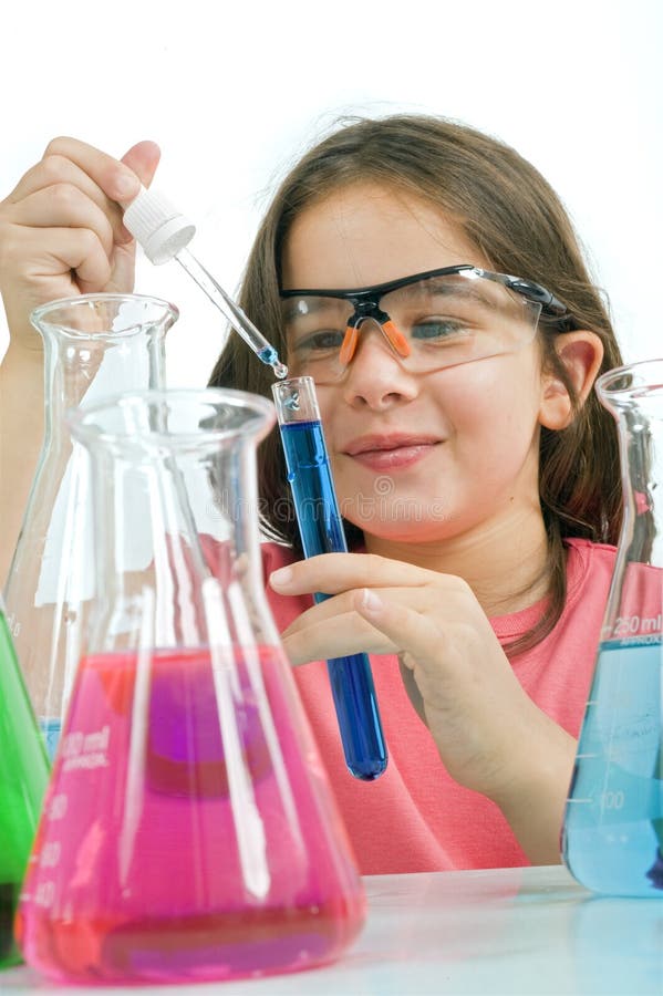 Girl in science class stock photo. Image of experiment - 5952766