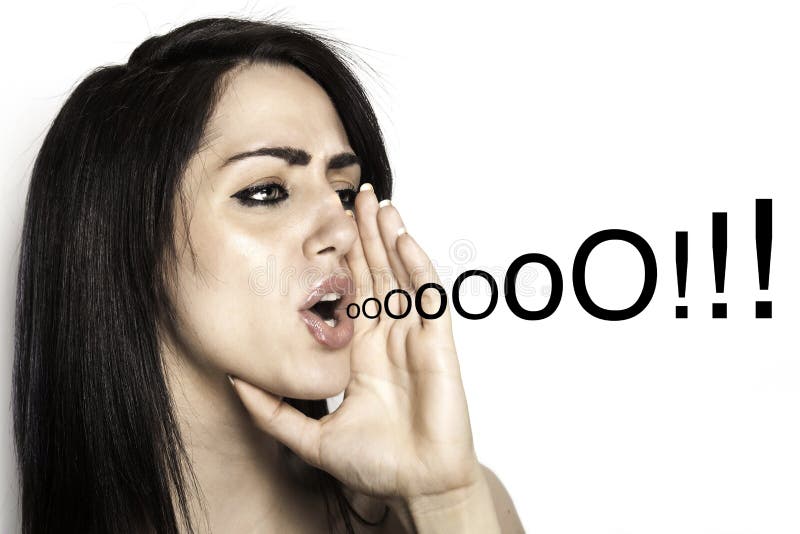 Girl Screaming Looking Aside Left Stock Photos - Free & Royalty-Free ...