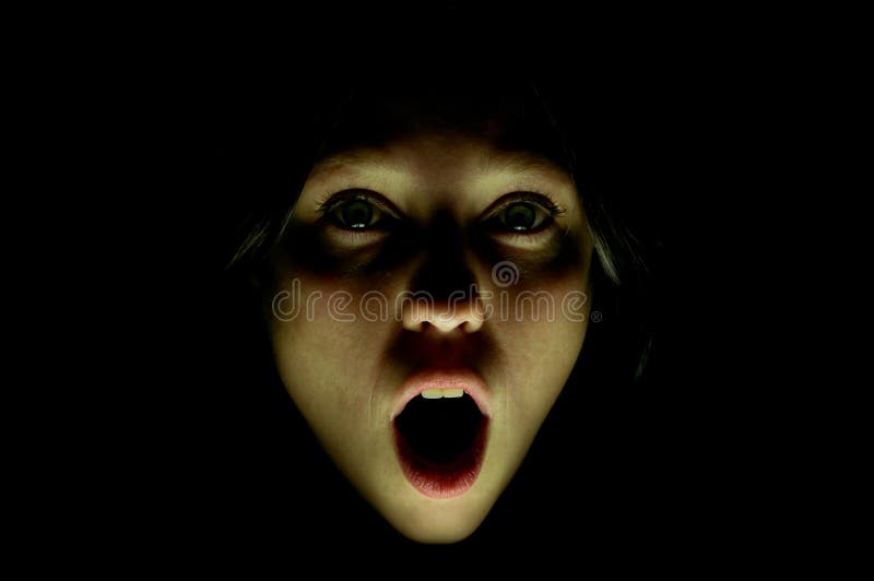 Girl screams in fright stock photo. Image of close, halloween - 28660044