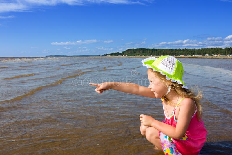 Girl and the sea. stock image. Image of months, happiness - 15998763