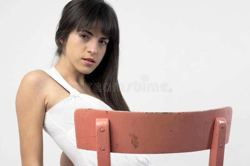 Girl seating stock photo. Image of erotic, look, eyes, heaven - 897164