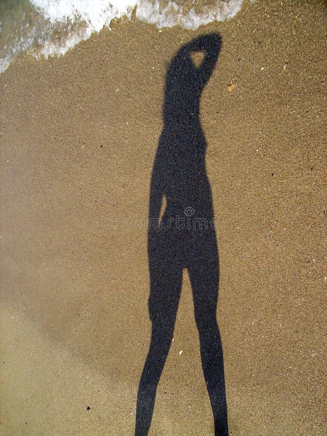 Girl shadow stock photo. Image of sand, seaside, sunlight - 207748
