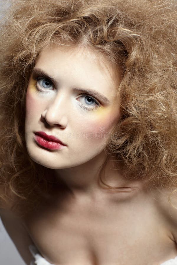 Girl with shock hair-do stock photo. Image of lips, gentle - 11759918