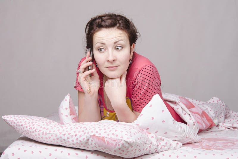Girl in Shock from Talking Phone Stock Image - Image of call, shock ...