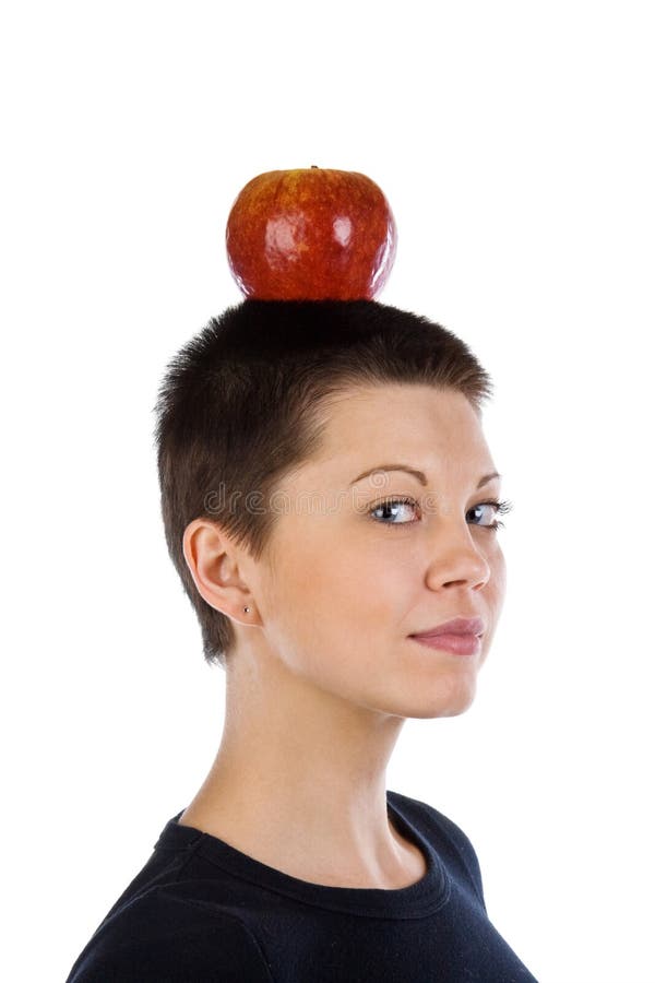 Apple on Head stock image. Image of attractive, risk, striped - 101739