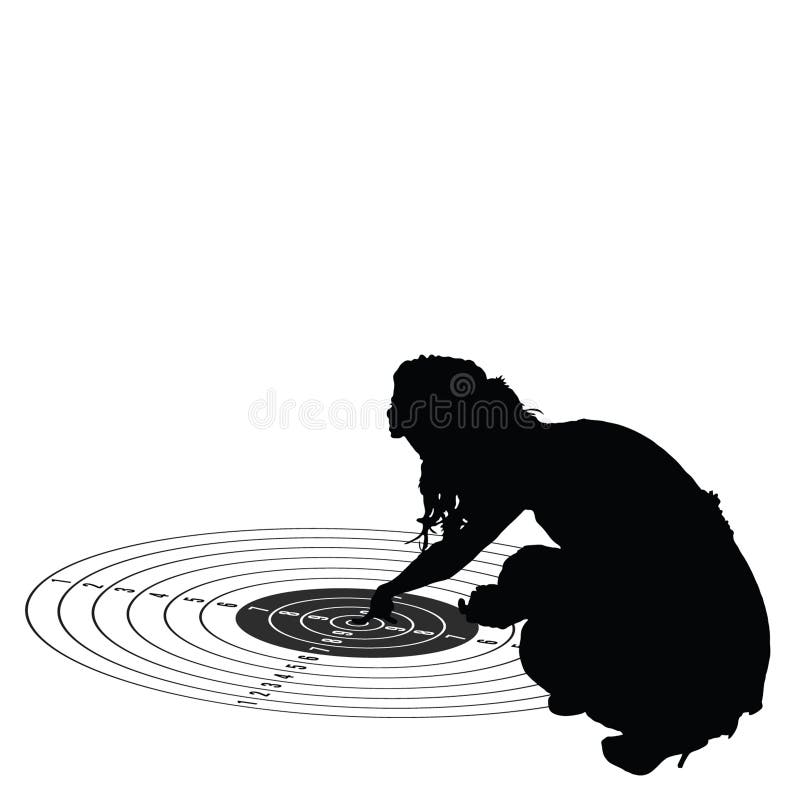 Target Human Silhouette with Bullet Holes Stock Vector - Illustration ...