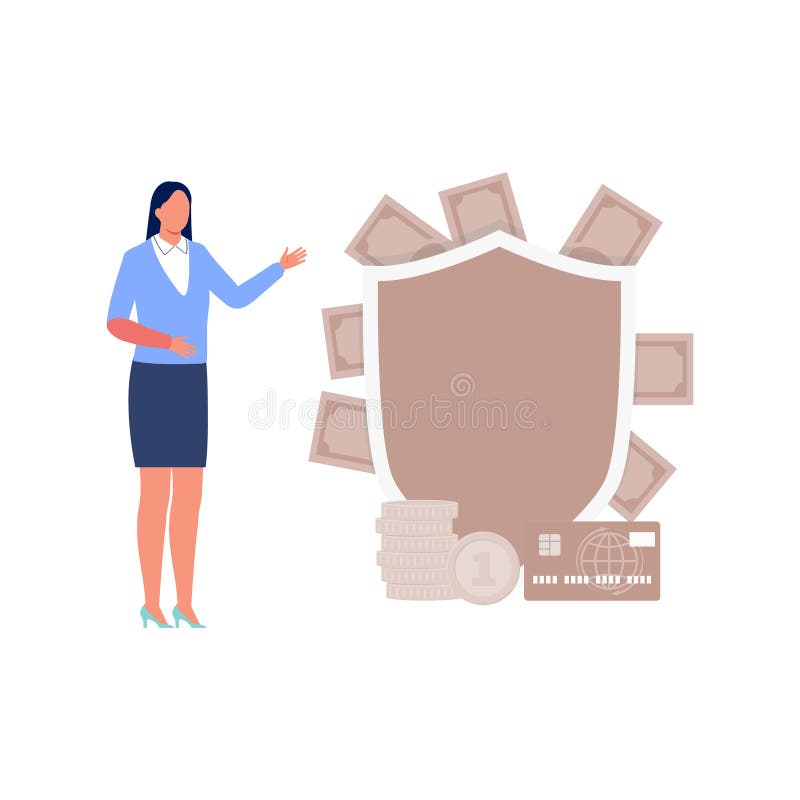 Girl showing cash security stock illustration. Illustration of economy ...