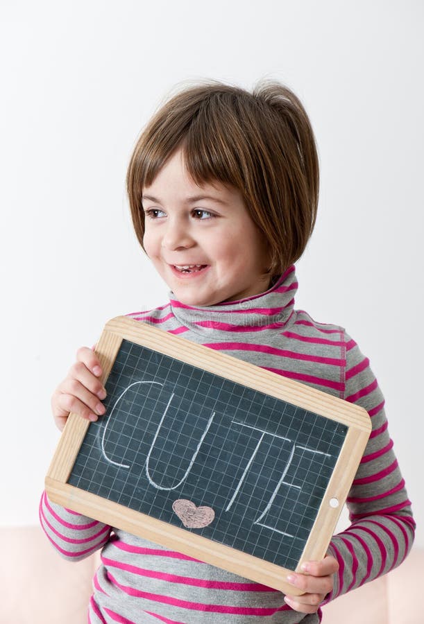 Girl Showing a Message stock photo. Image of vertical - 22698916