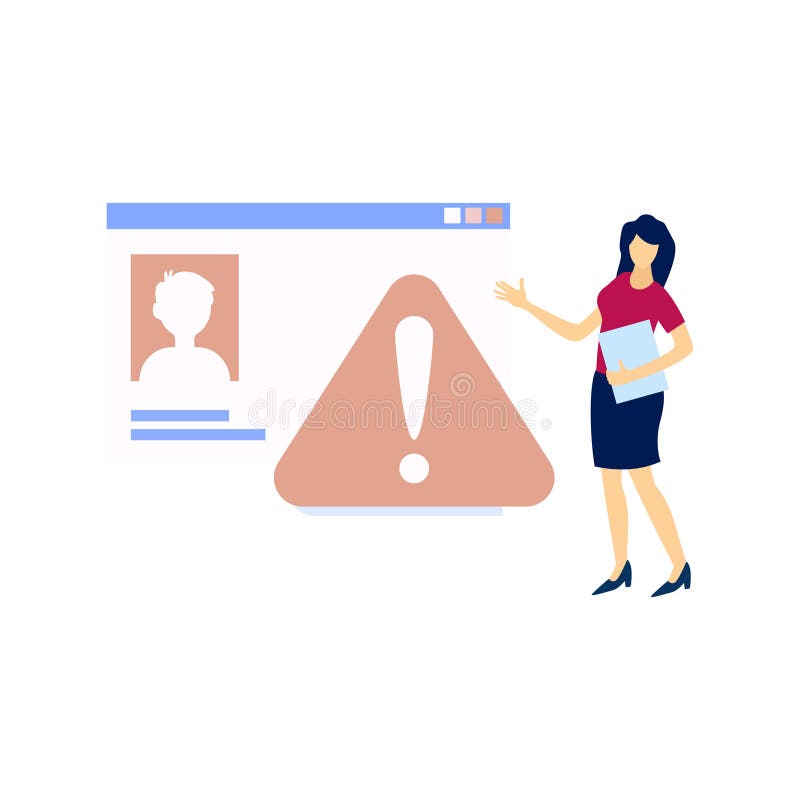 A Girl is Showing a User Profile on a Web Page Stock Illustration ...